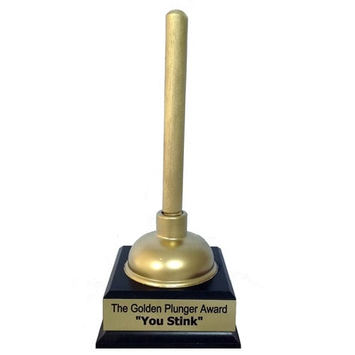 Golden Plunger You Stink Award With 3 Lines of Custom Text - Etsy