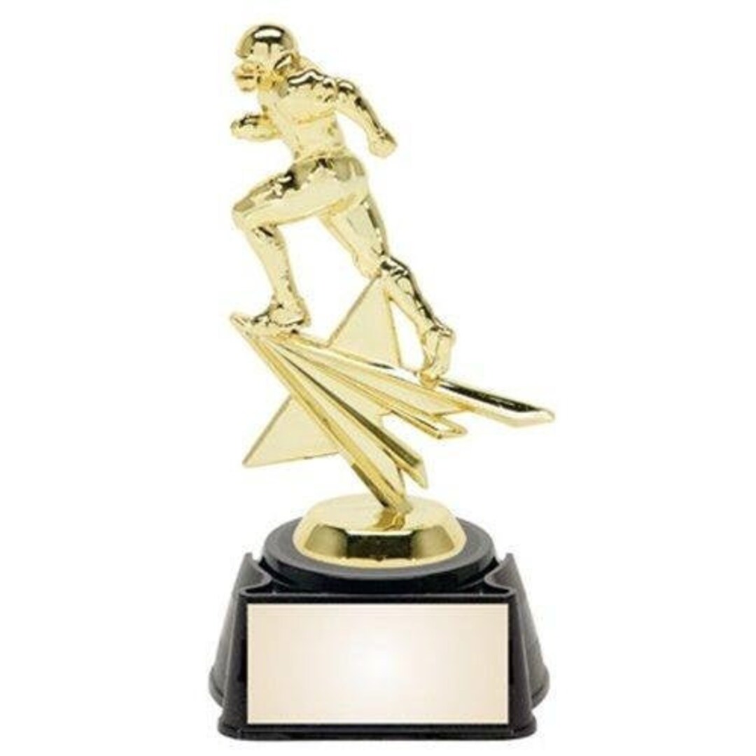 Football Star Figure Trophy With 3 Lines of Custom Text - Etsy
