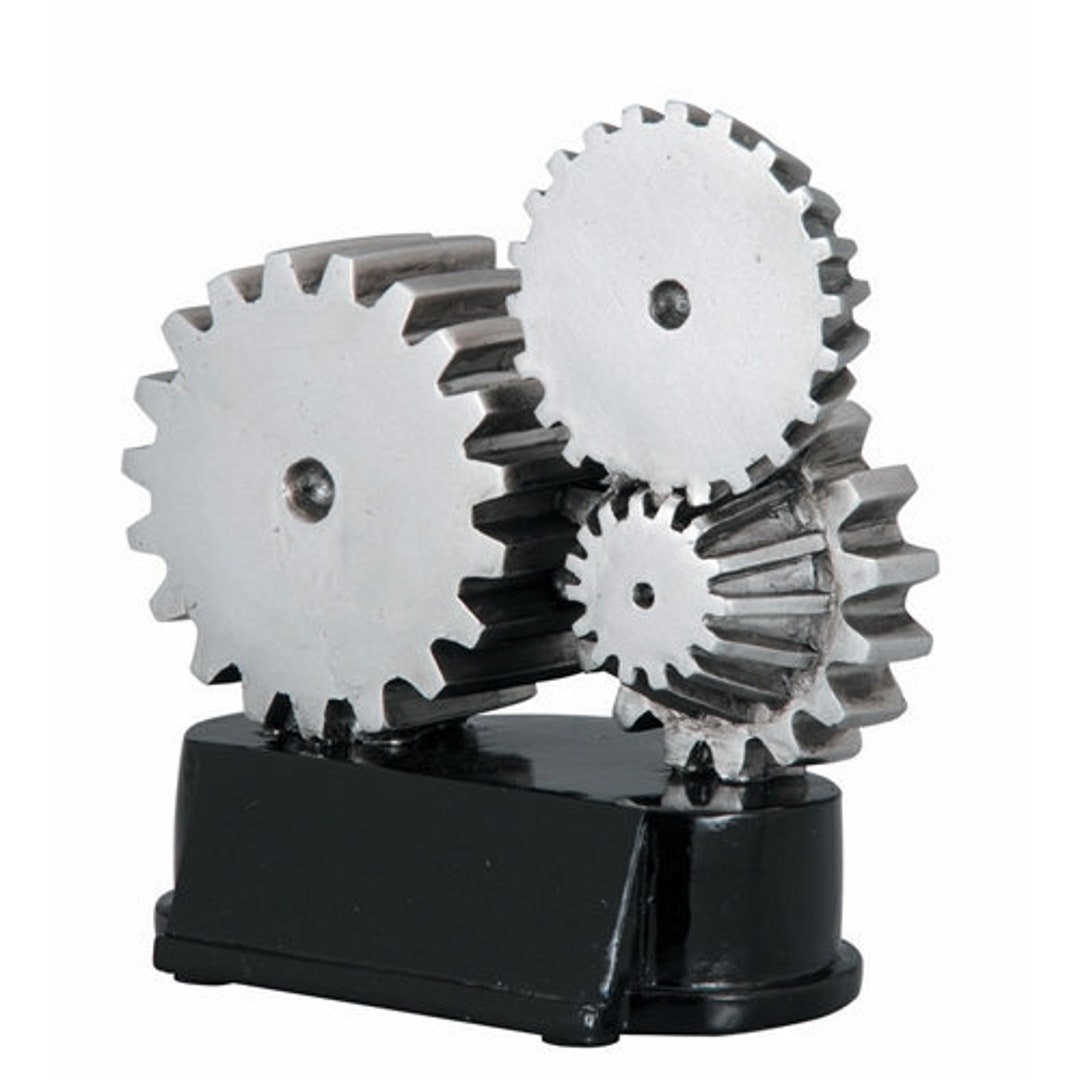 Gears Trophy With 4 Lines of Custom Text - Etsy
