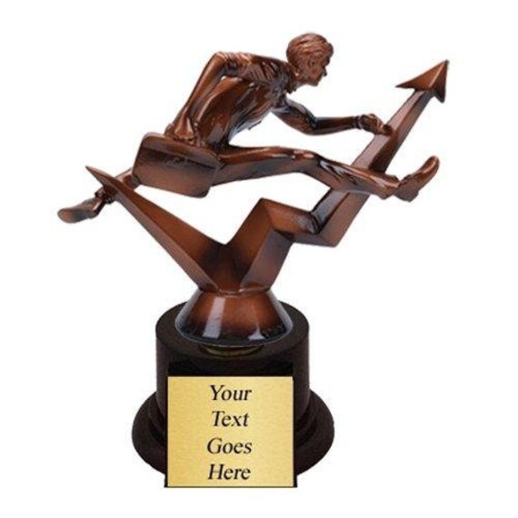 Businessman Hurdler Top Sales Trophy With 4 Lines of Custom - Etsy