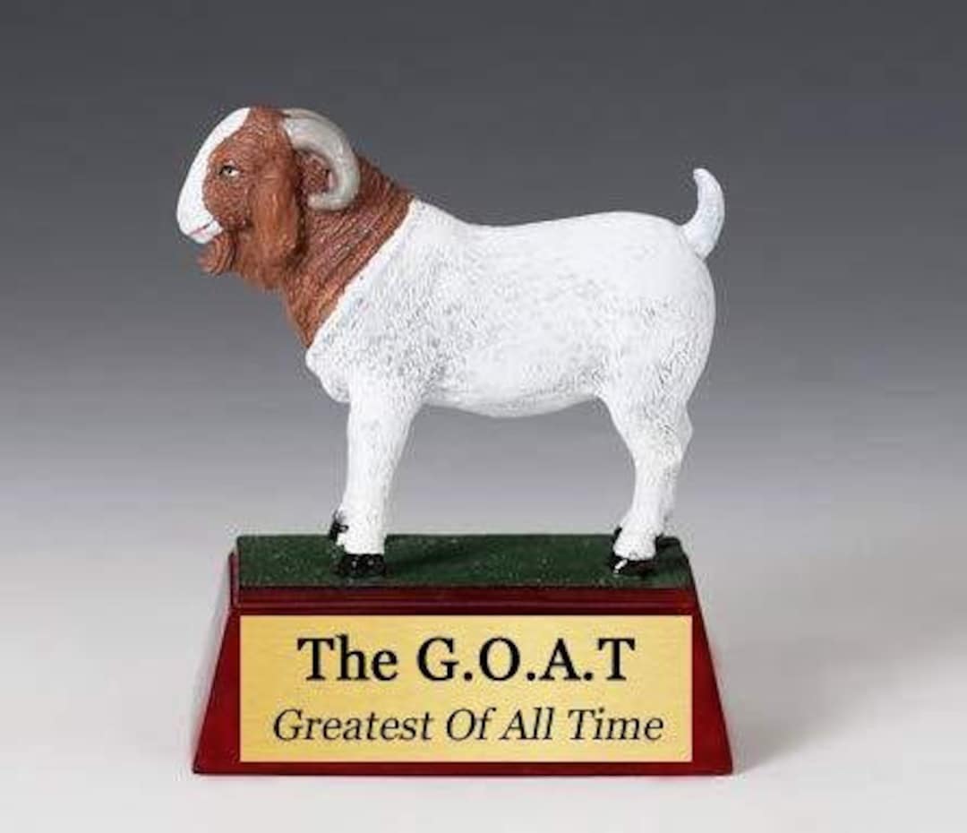 Goat Greatest of All Time Trophy With 3 Lines of Custom Text - Etsy