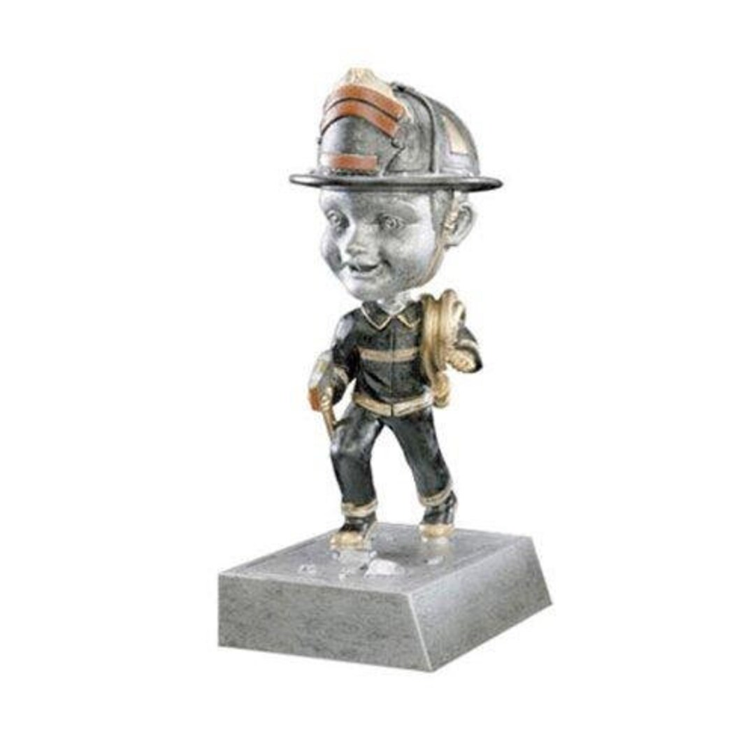 Fireman Bobblehead Trophy With 3 Lines of Custom Text - Etsy