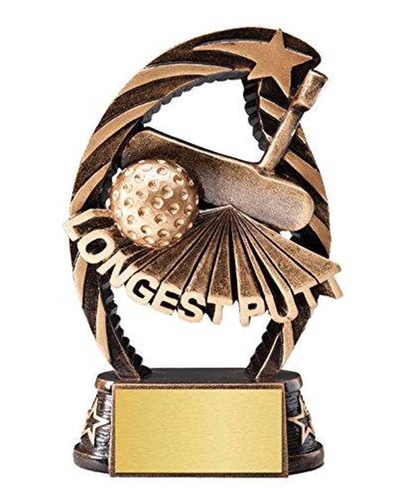 Golf Longest Putt Trophy With 3 Lines of Custom Text - Etsy