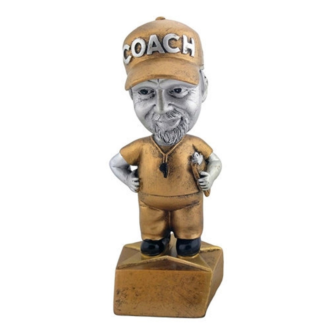 Male Coach Bobblehead Trophies With 3 Lines of Custom Text - Etsy