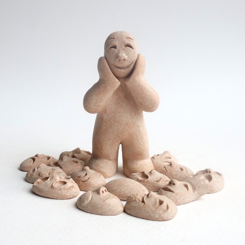 Ceramic Figure in Despair for Psychotherapy and Sand Play - Etsy
