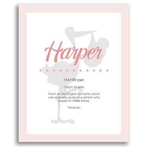 Harper - Baby Girl Name Print | Nursery Art Decor | Baby Shower Gift ...