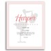 Harper - Baby Girl Name Print | Nursery Art Decor | Baby Shower Gift ...
