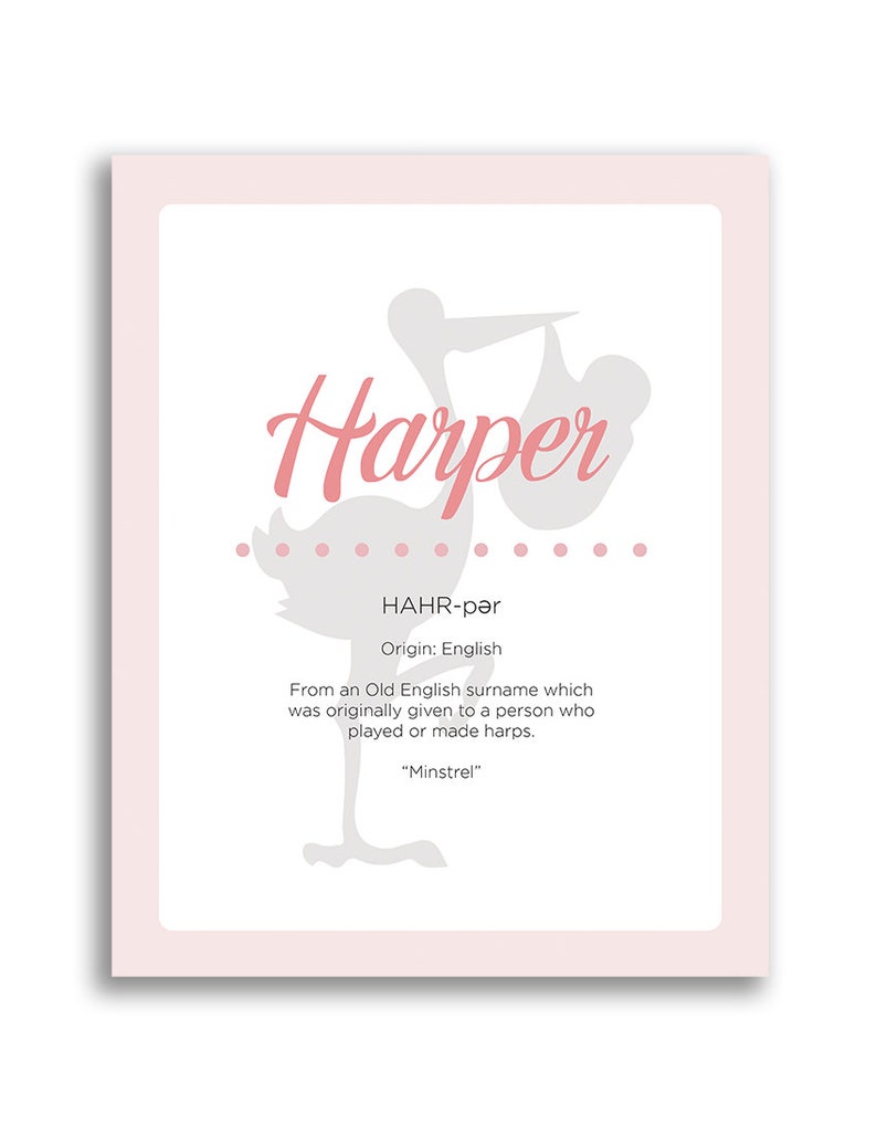 Harper - Baby Girl Name Print | Nursery Art Decor | Baby Shower Gift ...