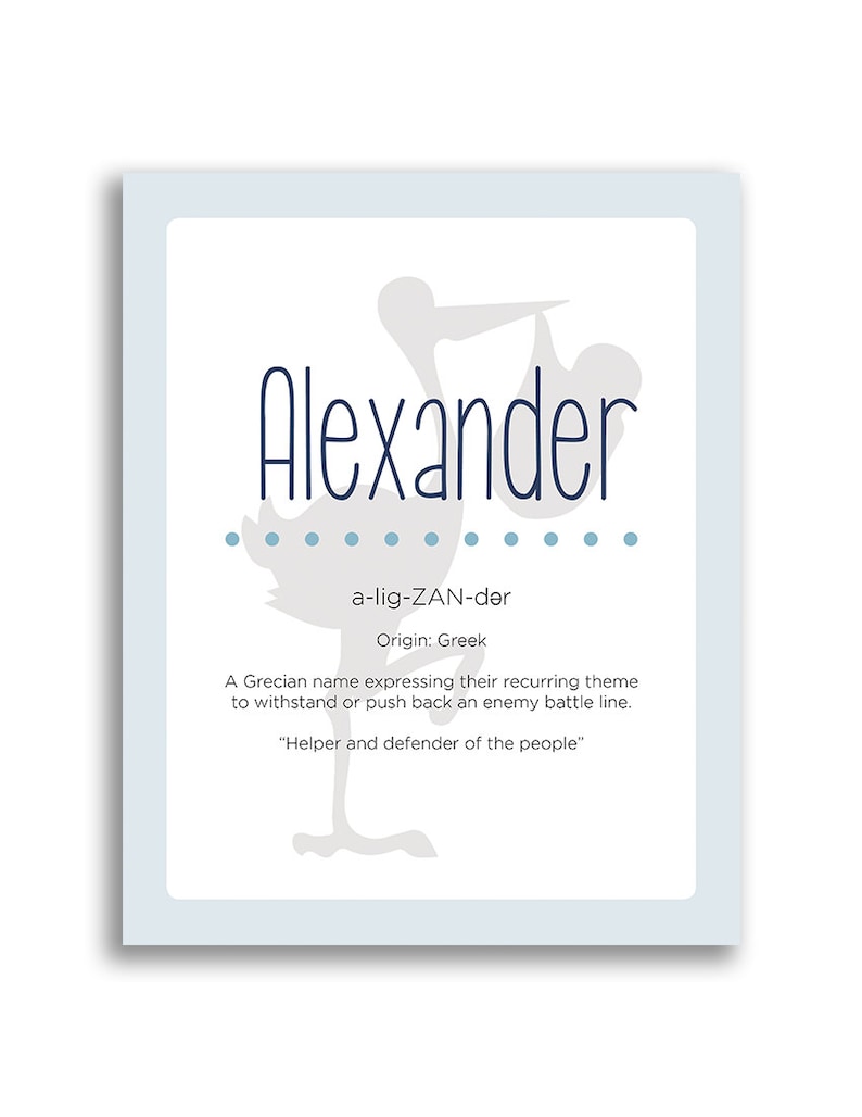 Alexander Baby Boy Name Print Nursery Art Decor Baby Shower Gift ...