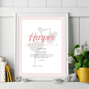 Harper - Baby Girl Name Print | Nursery Art Decor | Baby Shower Gift ...