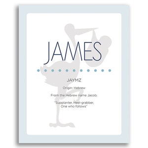 James - Baby Boy Name Print | Nursery Art Decor | Baby Shower Gift ...