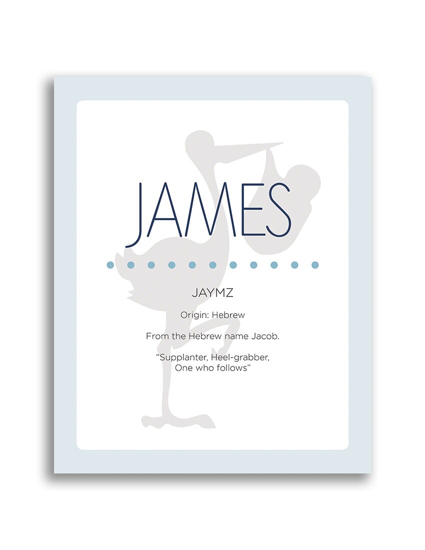 James - Baby Boy Name Print | Nursery Art Decor | Baby Shower Gift ...
