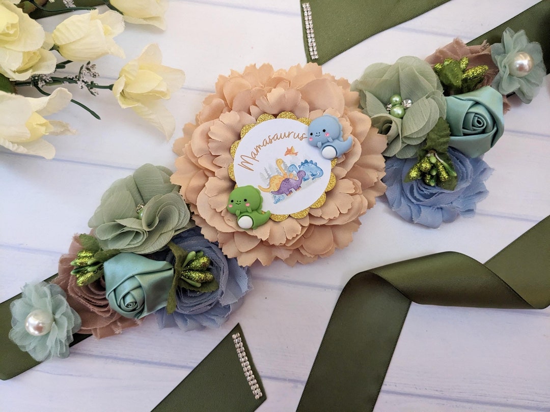 Dinosaur Baby Boy Shower Belly Bump Sash, Dino Mommy to Be Keepsake ...