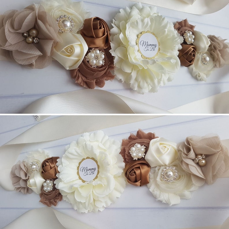 Rustic Ivory Pregnancy Sash for Mom to Be - Etsy