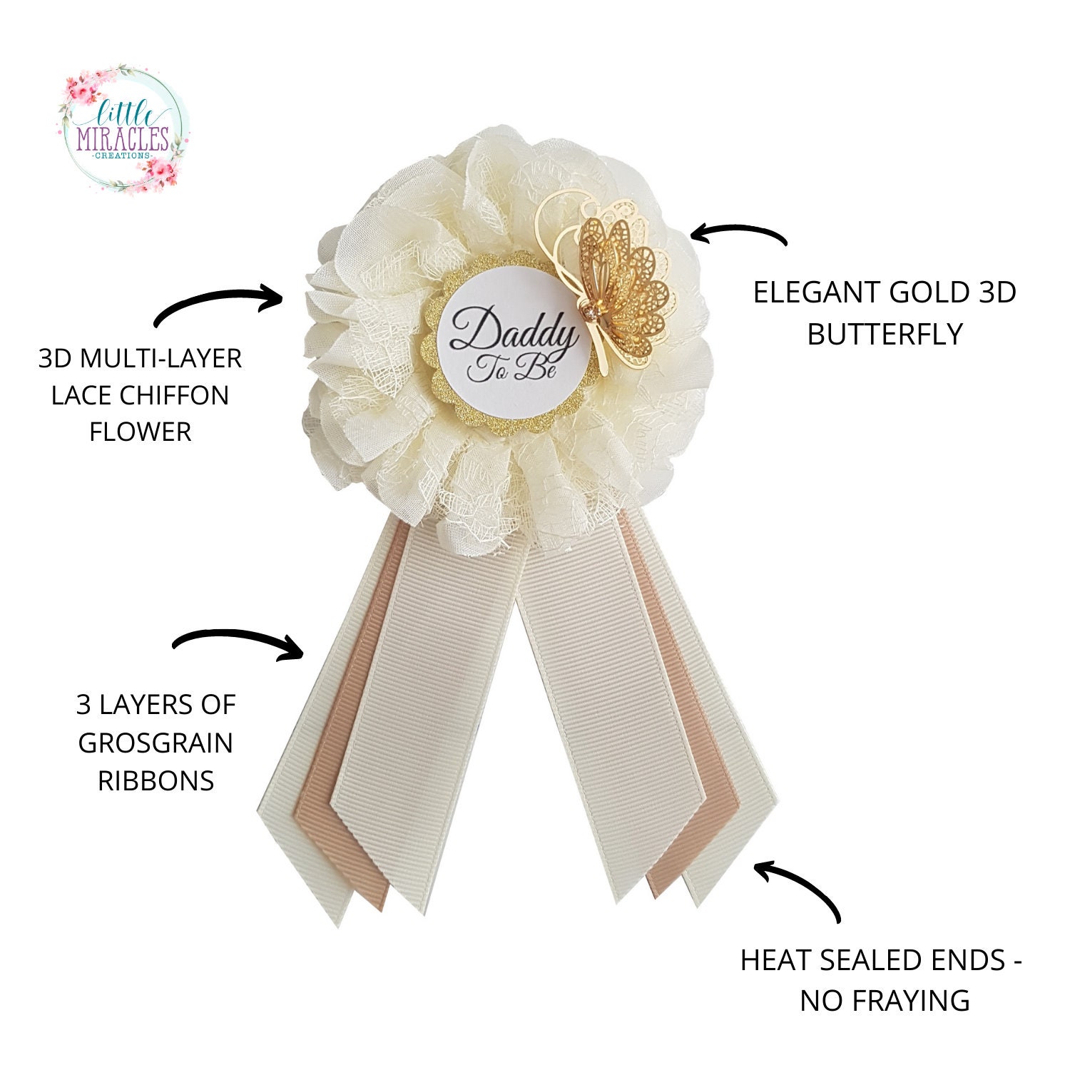 Ivory Mommy to Be Pin, Cream Daddy to Be Pin, Mom to Be and Dad to Be ...