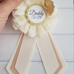 Ivory Mommy to Be Pin, Cream Daddy to Be Pin, Mom to Be and Dad to Be ...