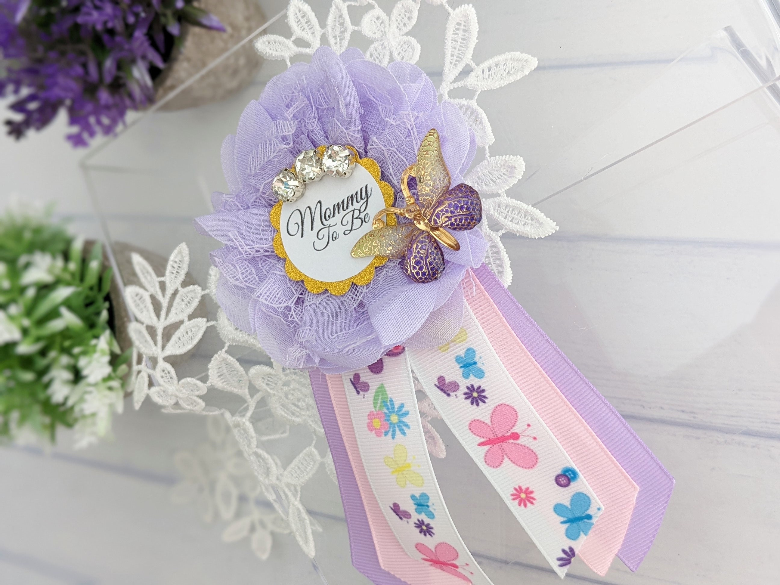 Mommy to Be Pin, Pregnancy Announcement Pins, Butterfly Baby Shower Mom ...