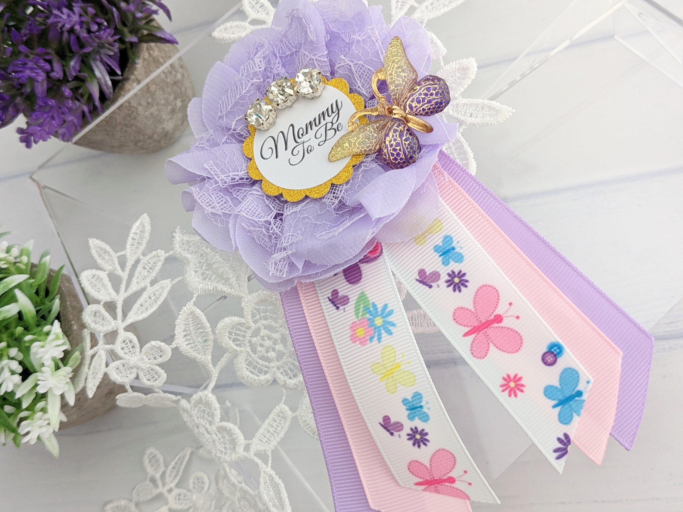 Mommy to Be Pin, Pregnancy Announcement Pins, Butterfly Baby Shower Mom ...