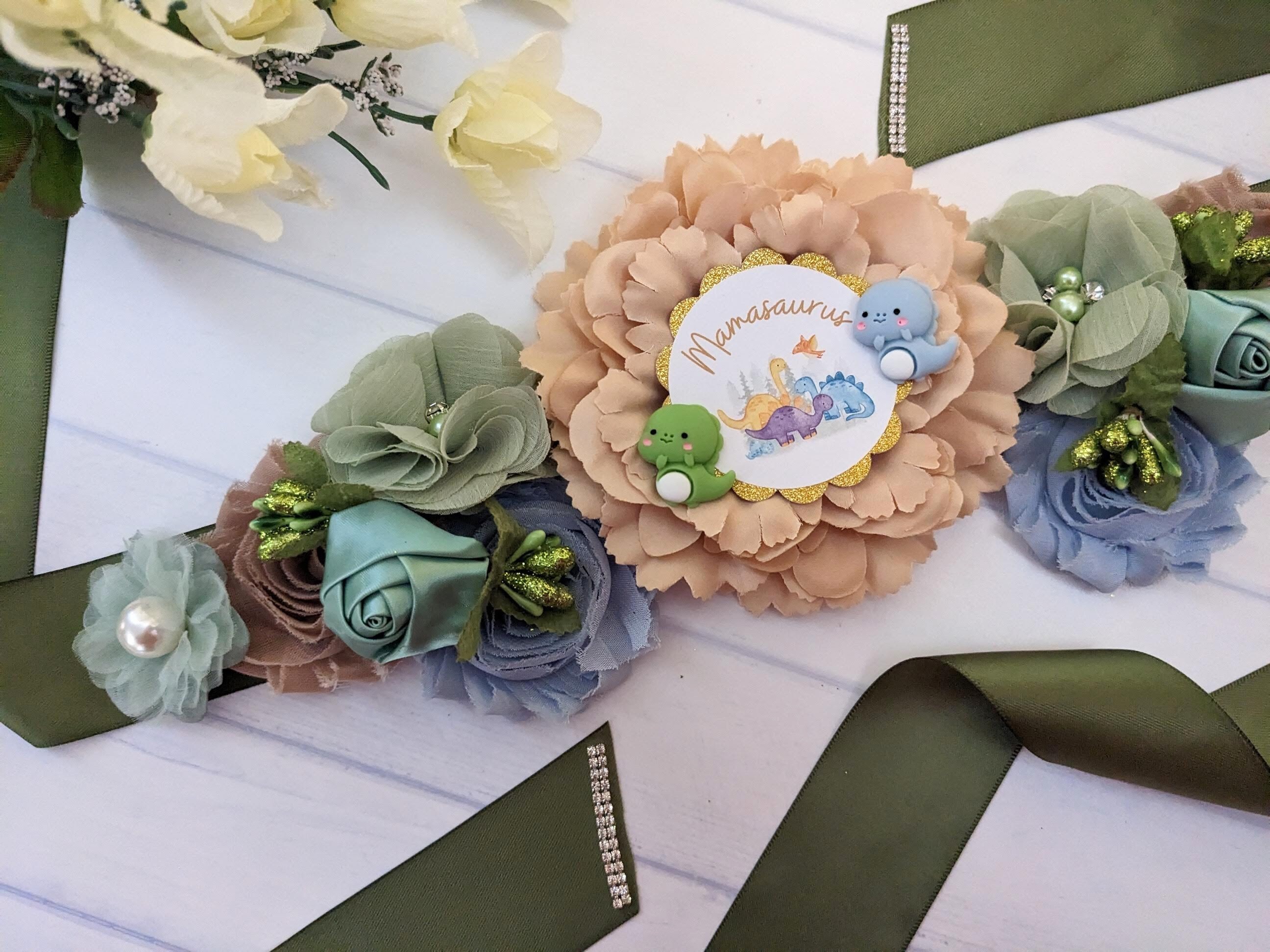 Dinosaur Baby Boy Shower Belly Bump Sash, Dino Mommy to Be Keepsake ...