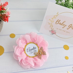 Baby Girl Shower Auntie to Be Button, Pink Aunt to Be Pin for Baby ...
