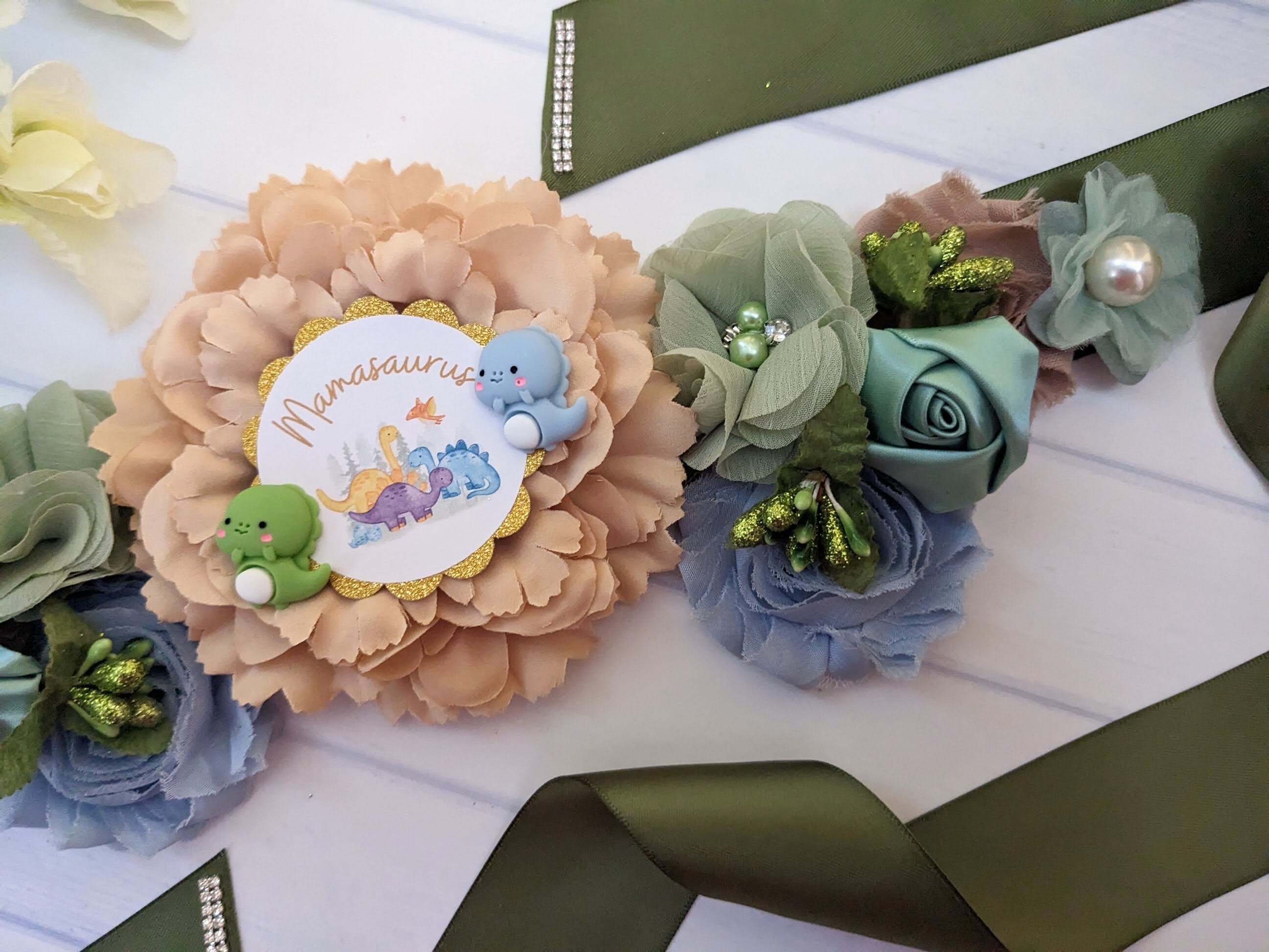 Dinosaur Baby Boy Shower Belly Bump Sash, Dino Mommy to Be Keepsake ...