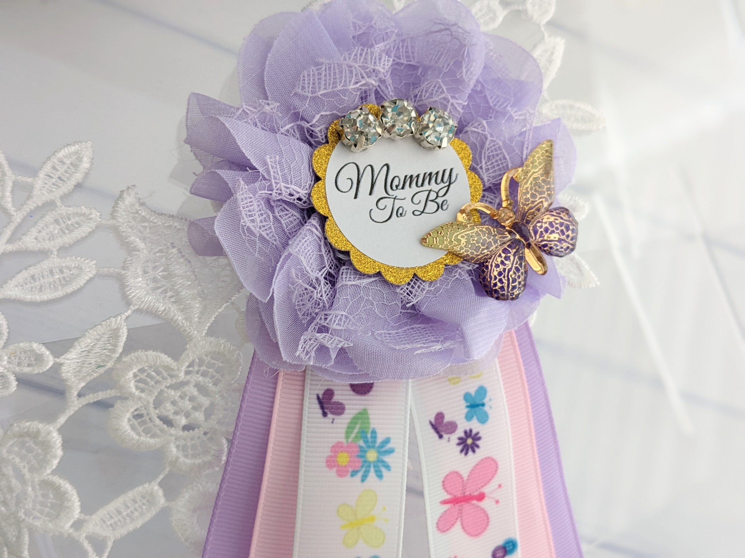 Mommy to Be Pin, Pregnancy Announcement Pins, Butterfly Baby Shower Mom ...