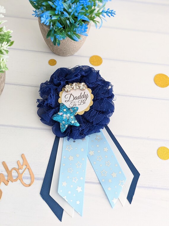 Baby Shower Pin Dad to Be Button Daddy to Be Ribbon Twinkle - Etsy