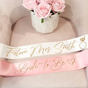 Bride Sash, Bachelorette Sash and Veil, Bridal Shower Sash ...