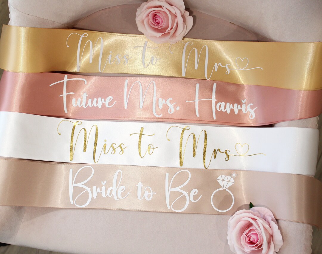 Custom Bride Sash, Bachelorette Sash and Veil, Bridal Shower Sash ...