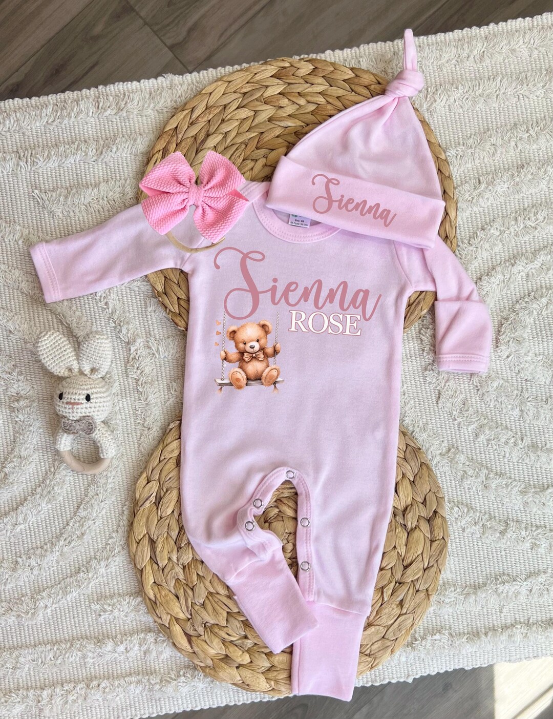 Personalized Newborn Girl Romper, Custom Coming Home Outfit for Girl ...