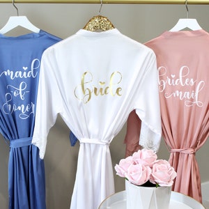 Flower Girl Gift, Flower Girl Robe, Lace Bridesmaid Robes, Bridesmaid ...