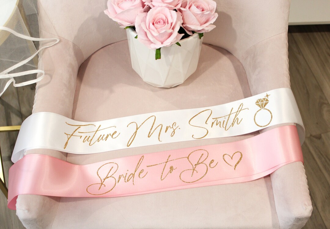 Bride Sash, Bachelorette Sash and Veil, Bridal Shower Sash ...