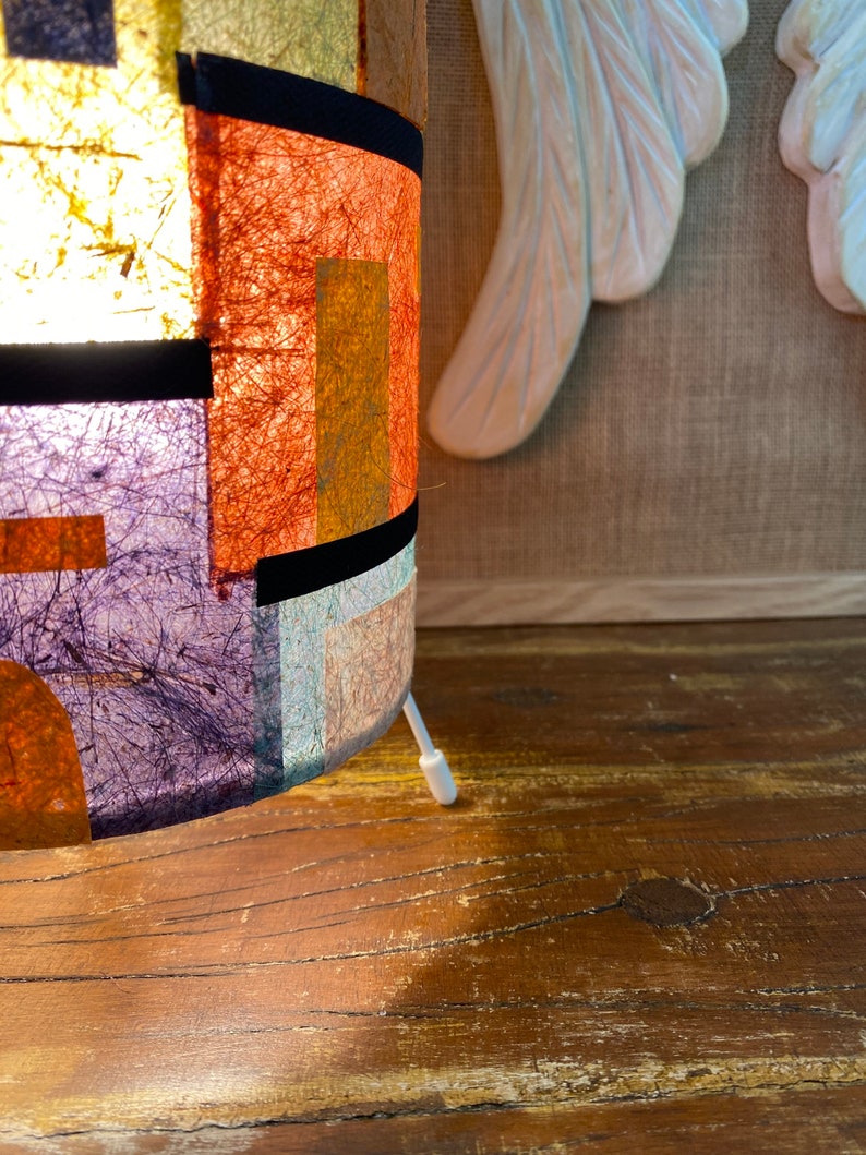 Banana Paper Table Lamp | Colorful Little Houses, Sustainable Boho ...