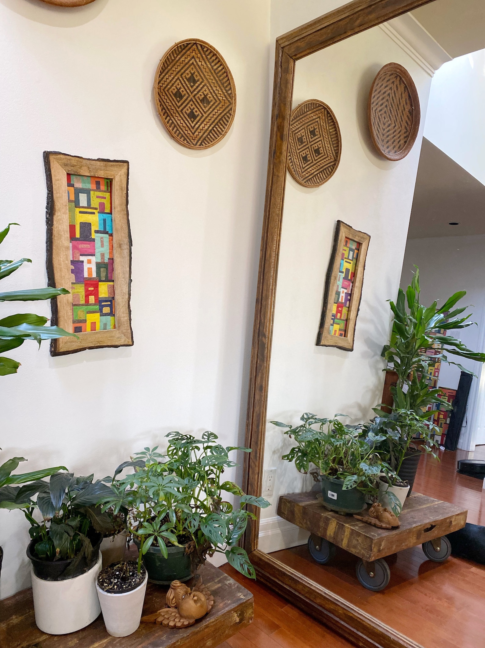 Small Little Houses Wall Decor, Paper Art, Mulberry Paper, Wooden Frame ...