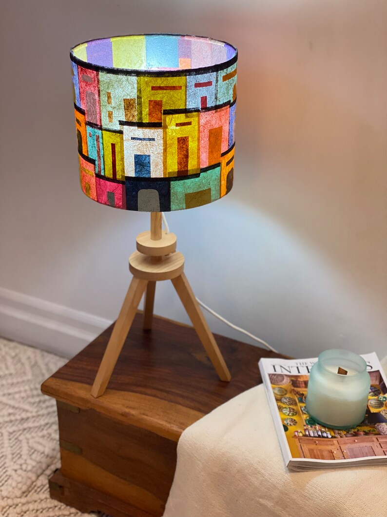 Little Houses Paper Lampshades 30x30cm, Banana Paper Art , Handcrafted ...