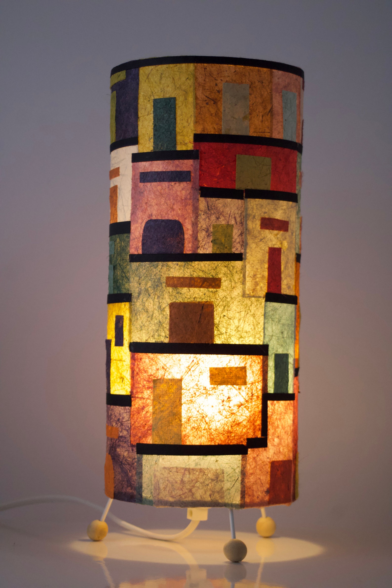Banana Paper Table Lamp | Colorful Little Houses, Sustainable Boho ...