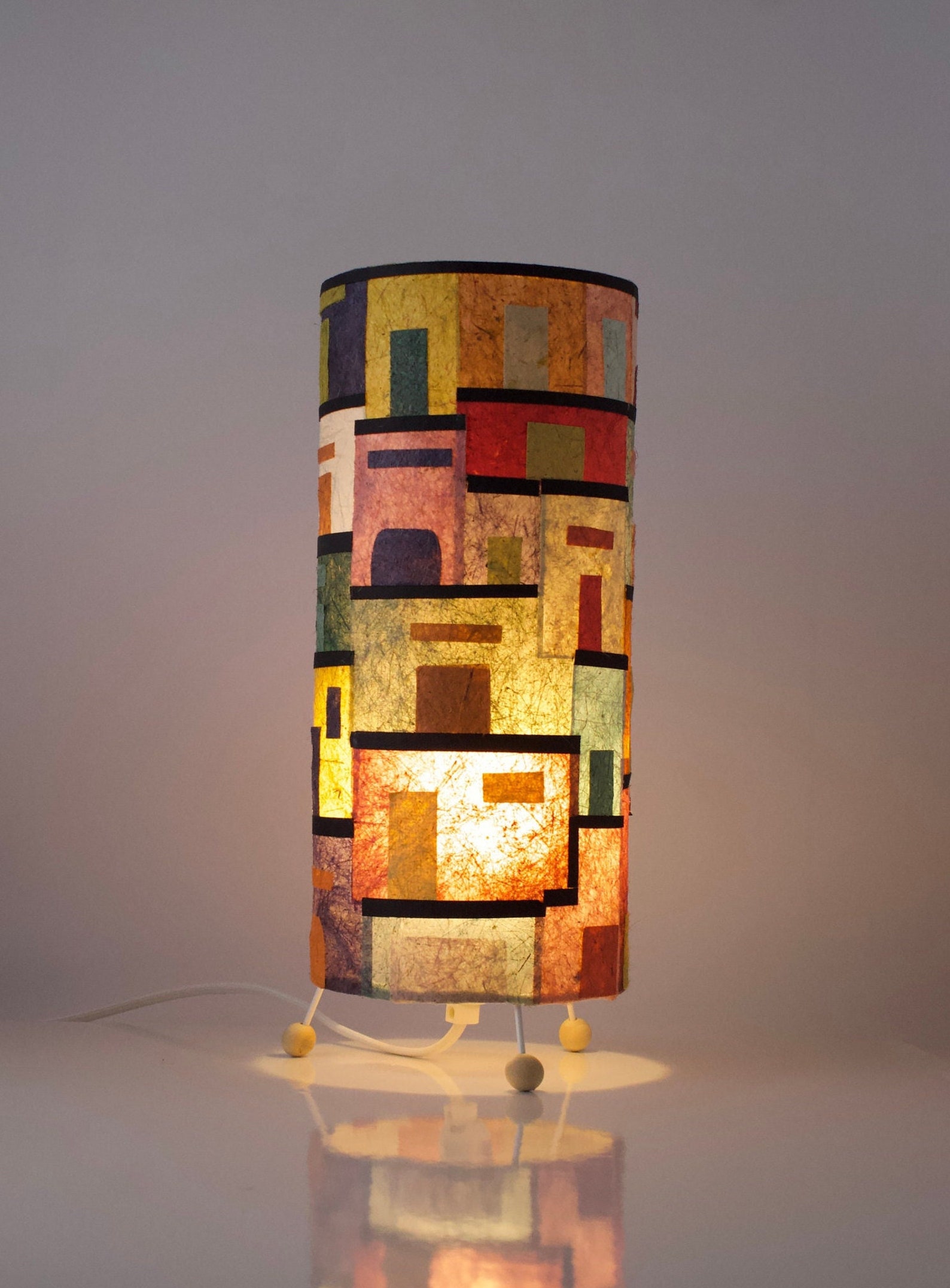Banana Paper Table Lamp | Colorful Little Houses, Sustainable Boho ...