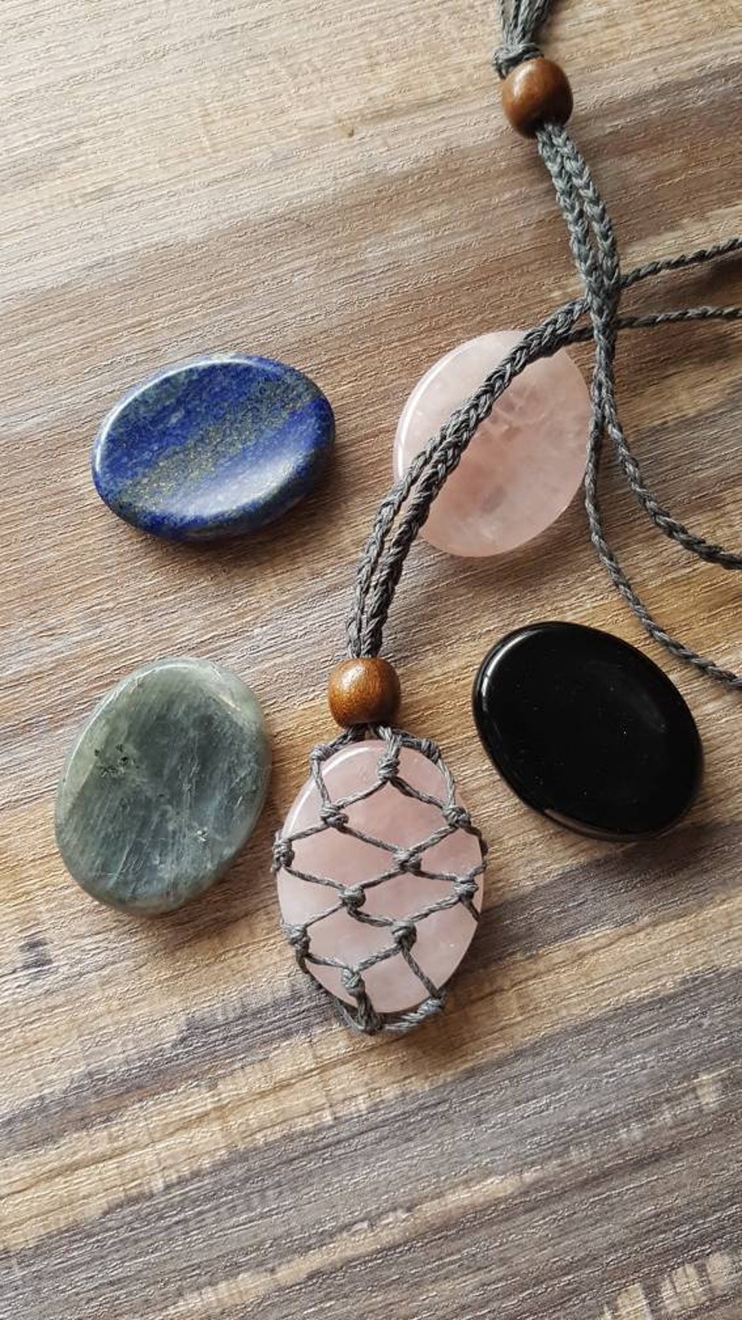 Worry Stone Necklace, Anxiety Stone Necklace, Thumb Board Necklace ...