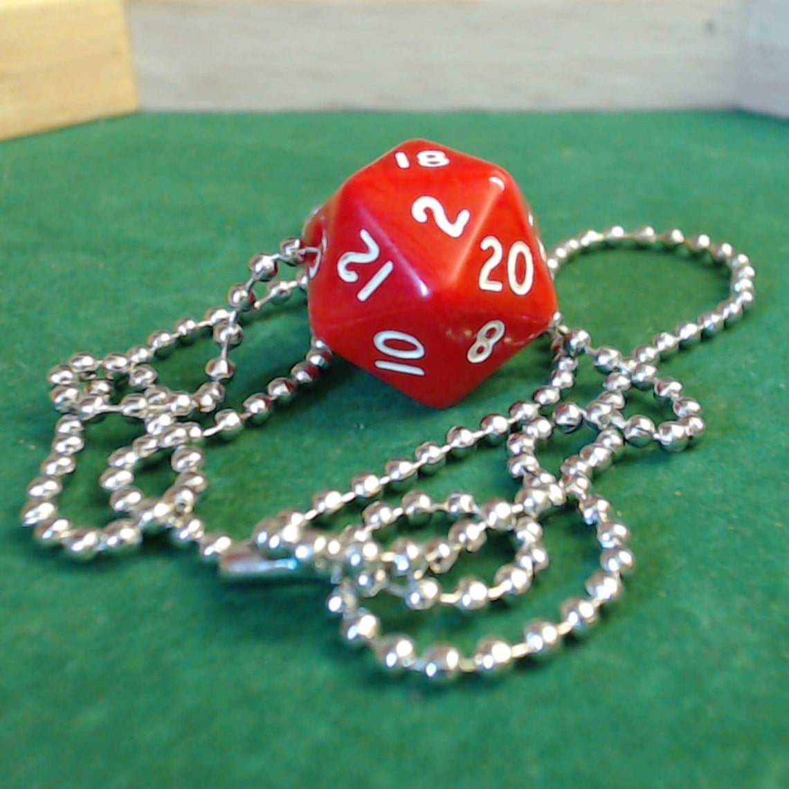 Customisable Dice Necklace D20 on Ball Chain for Fans of - Etsy