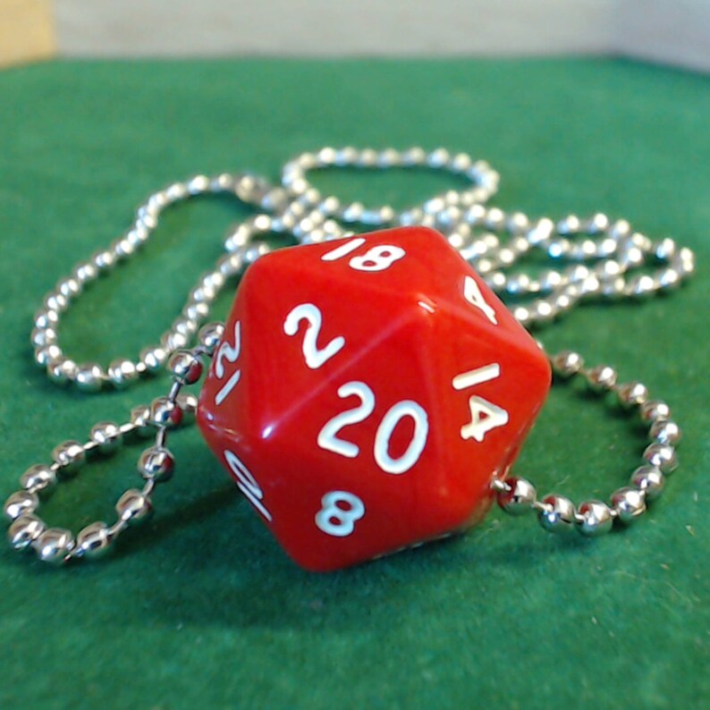 Customisable Dice Necklace D20 on Ball Chain for Fans of - Etsy