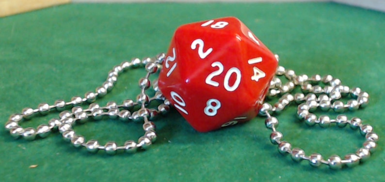 Customisable Dice Necklace D20 on Ball Chain for Fans of - Etsy