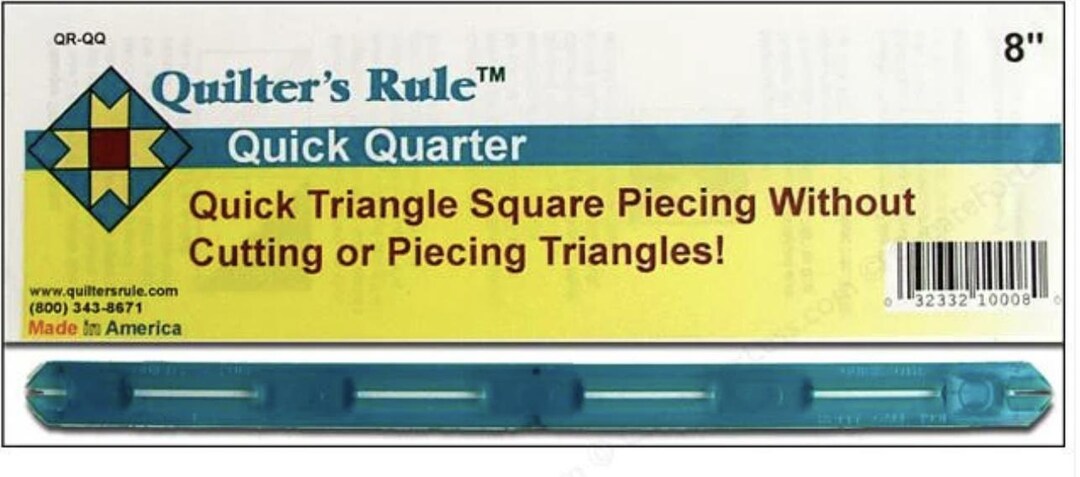 Quick Quarter Quilters Ruler, for Triangle Square Piecing Without ...