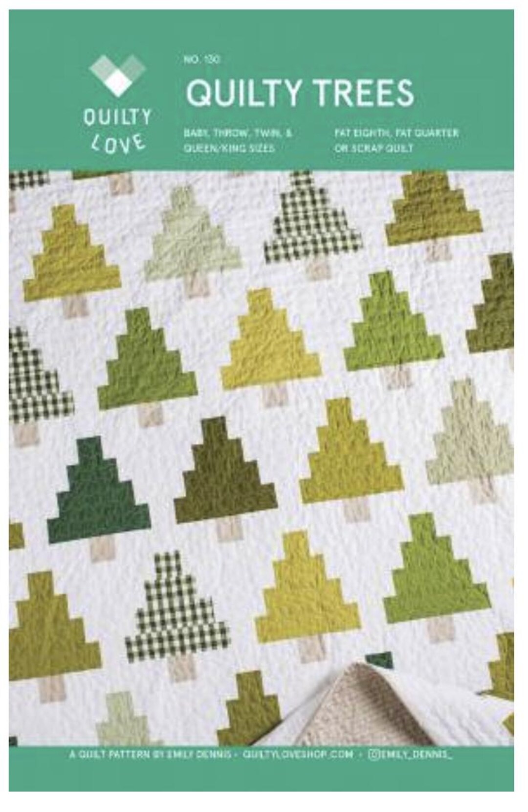 Quilty Trees Quilt Fat Eighth, Fat Quarter or Scrap Quilt Qattern. Baby ...