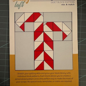 Candy Cane Quilt Block Pattern by the Sewing Loft - Etsy