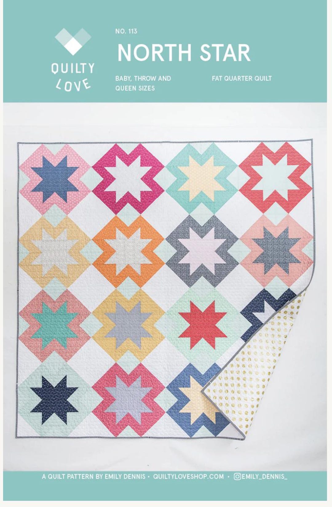 North Star Quilt Pattern by Quilty Love, Fat Quarter Friendly - Etsy