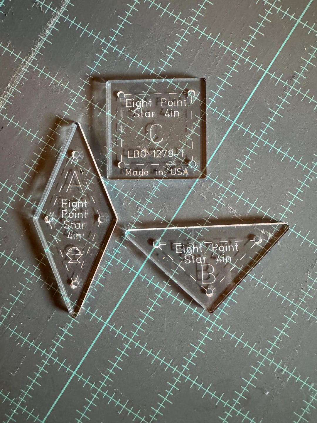 Acrylic Eight Point Star Templates - 4" by Laundry Basket Quilts - Etsy