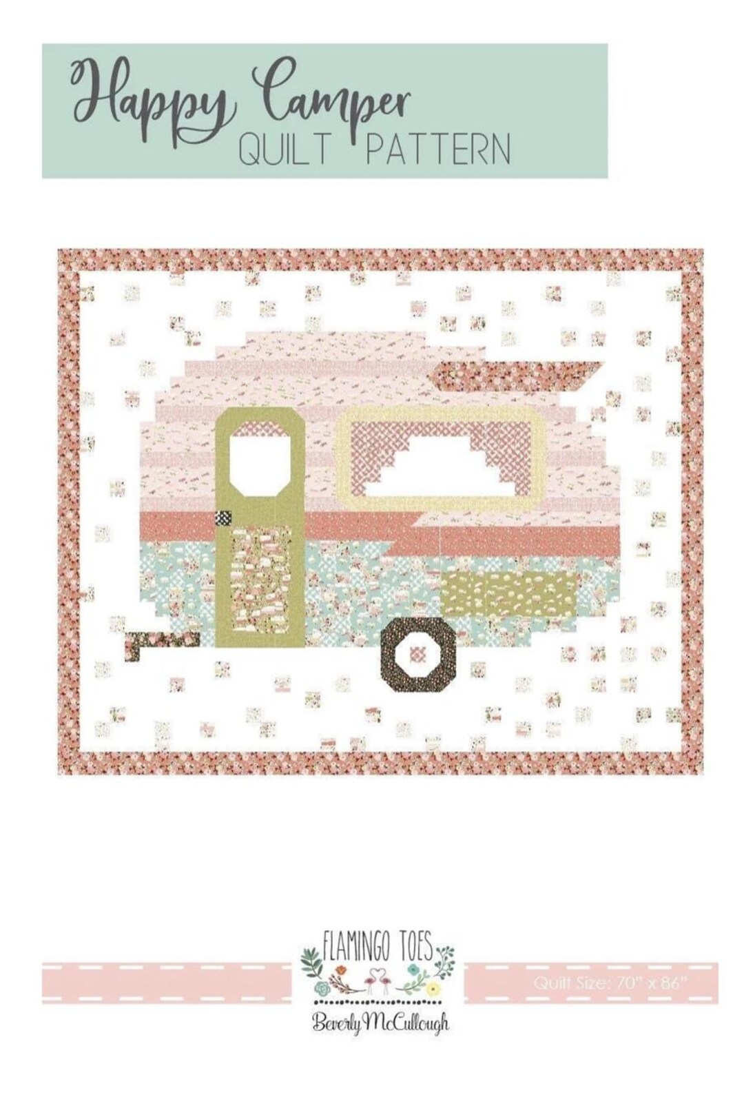 Happy Camper Quilt Pattern Flamingo Toes by Beverly Mccullough - Etsy