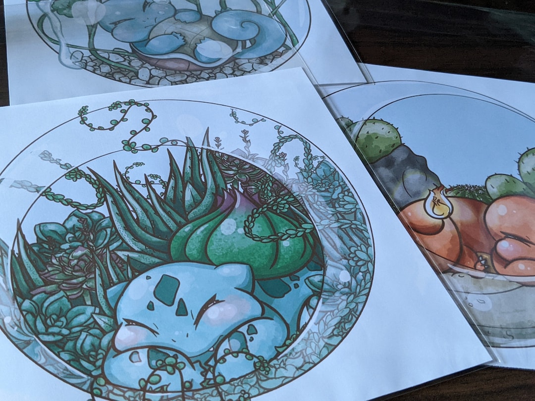 Pokemon Starter Terrariums Prints - Bulbasaur - Charmander - Squirtle ...