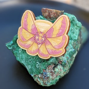 Biblically Accurate Moth Wooden Pin: Angelic Insect Art (38mm) - Etsy