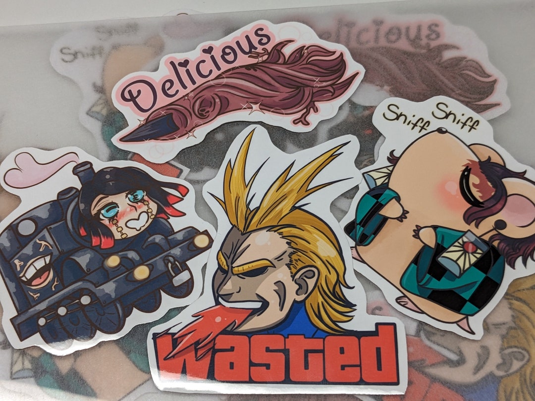 Funny Anime Vinyl Stickers - Demon Anime - Might - Wasted - Meme - Enmu ...